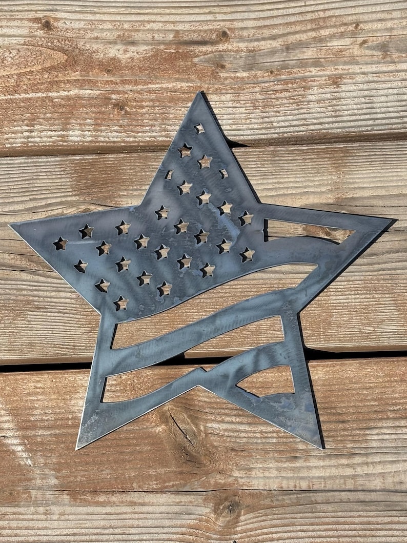 Patriotic Star Metal Wall Art, Outdoor Wall Hanging - Etsy