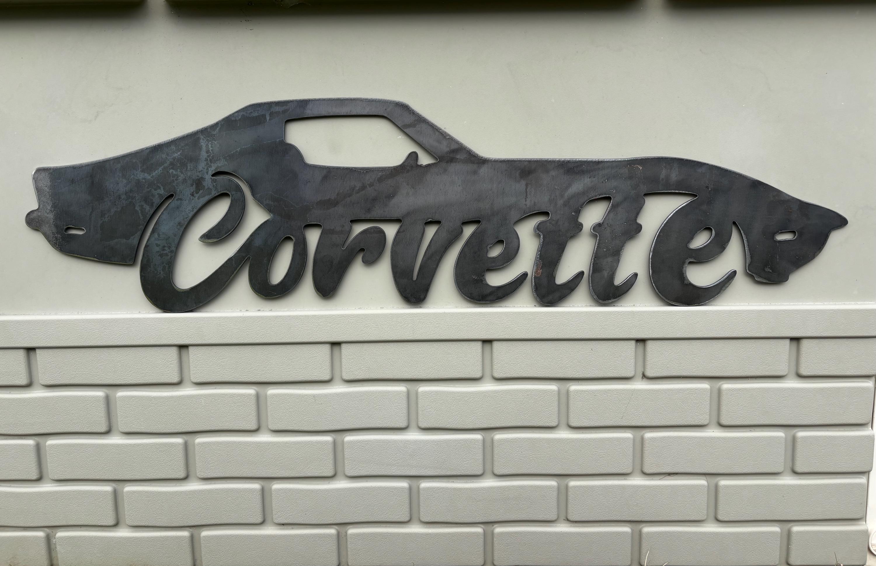 Corvette Metal Wall Art Sign - Etsy