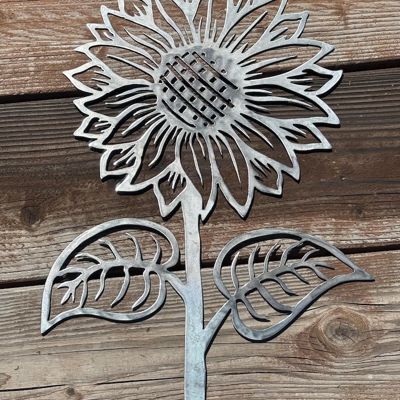 Metal Wall Art Flower Stem - Etsy