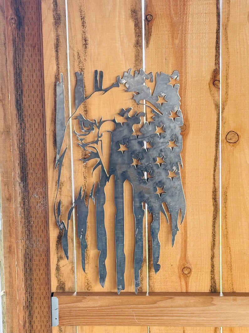American Flag Bald Eagle Metal Wall Art - Etsy
