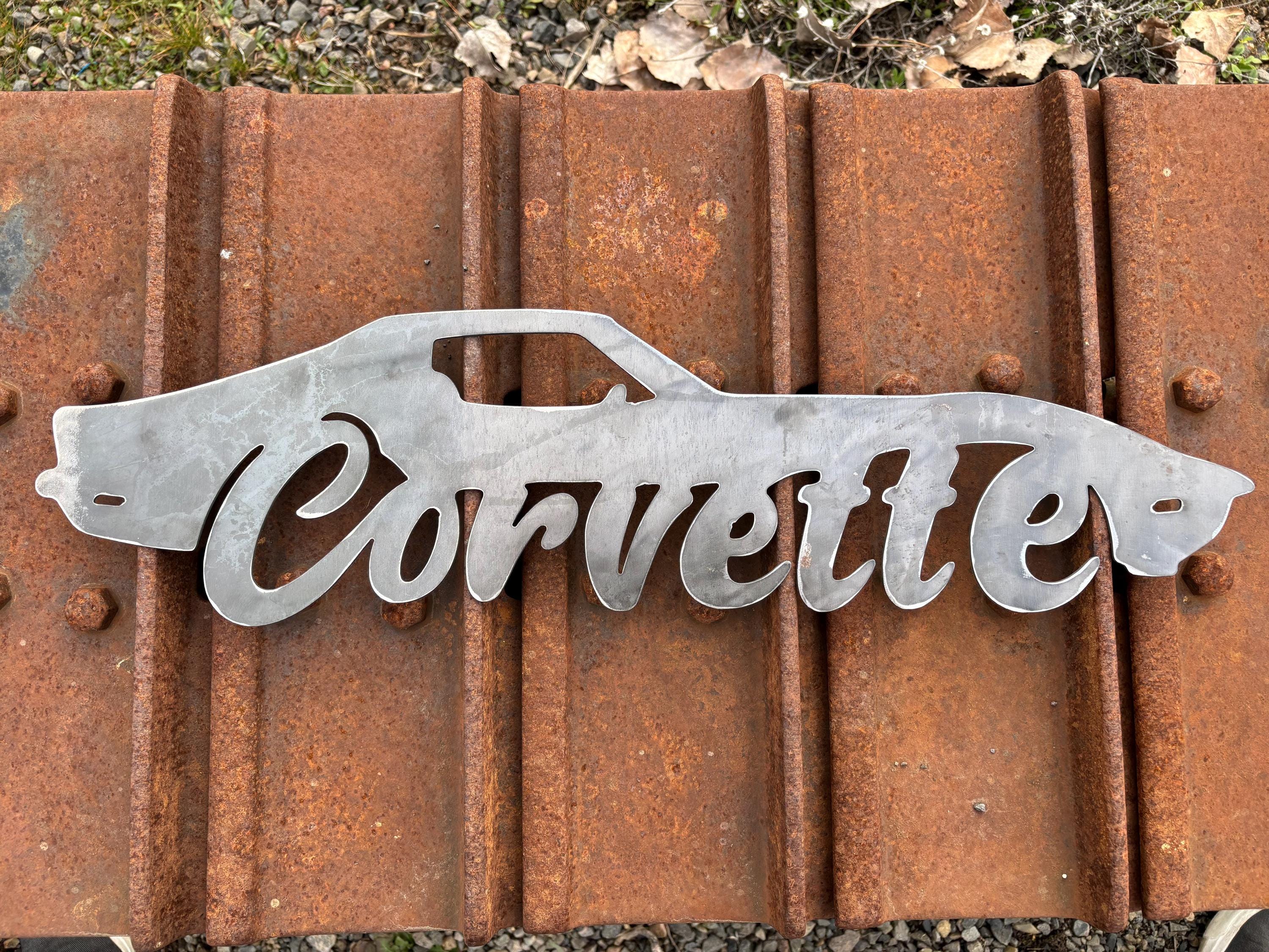 Corvette Metal Wall Art Sign - Etsy