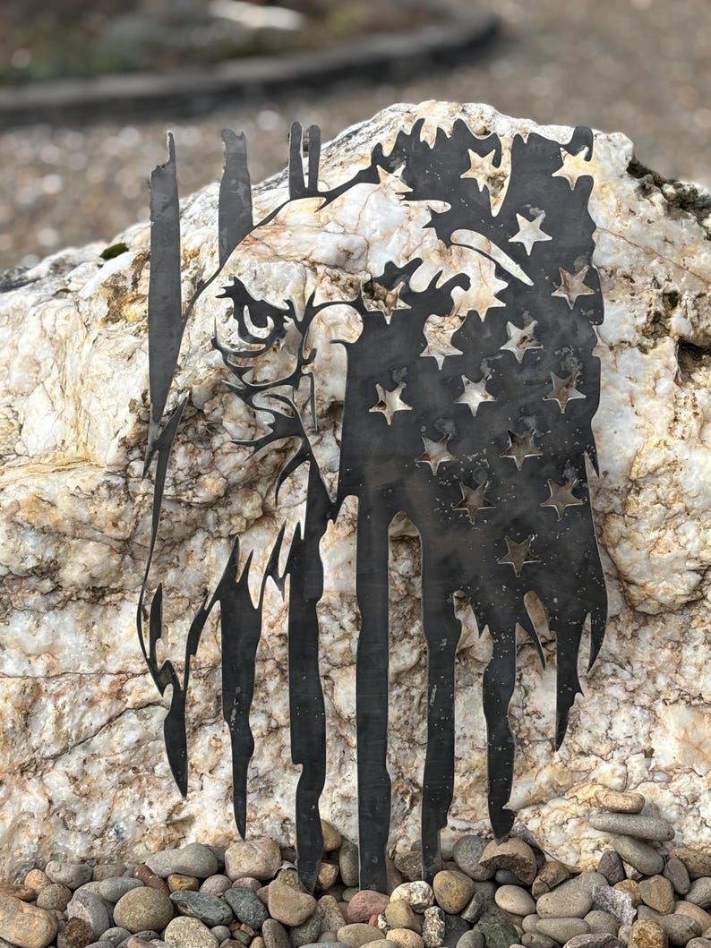 American Flag Bald Eagle Metal Wall Art - Etsy