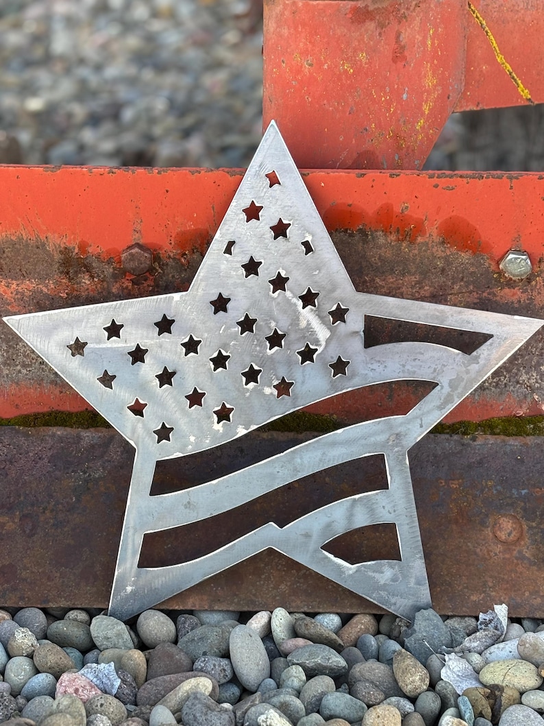 Patriotic Star Metal Wall Art, Outdoor Wall Hanging - Etsy
