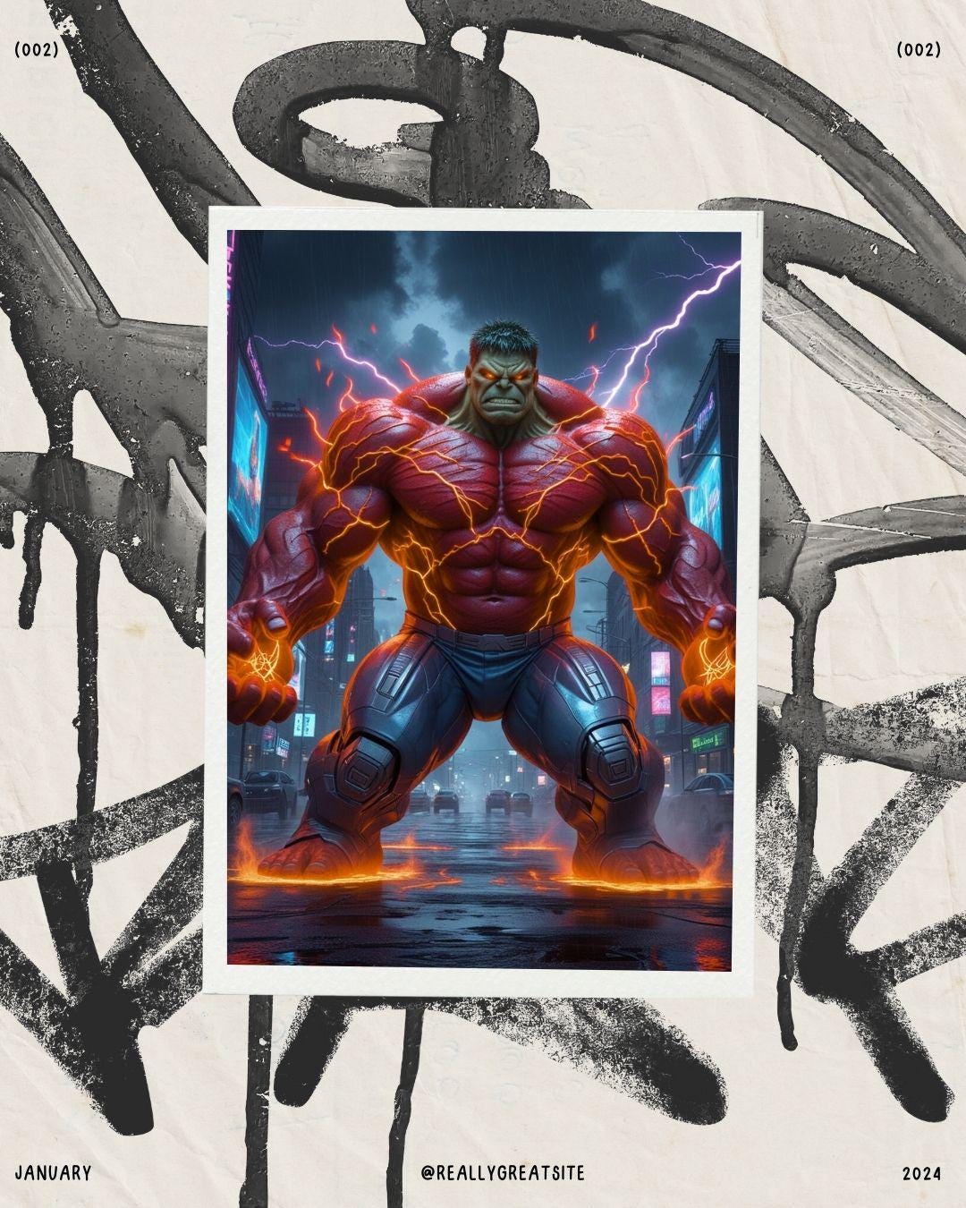 Spider-hulk Digital Art | Red Hulk X Spider-man Poster | Superhero Wall ...