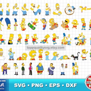 Simpsons 100 Cliparts Bundle: SVG Cut Files for Cricut / Silhouette ...