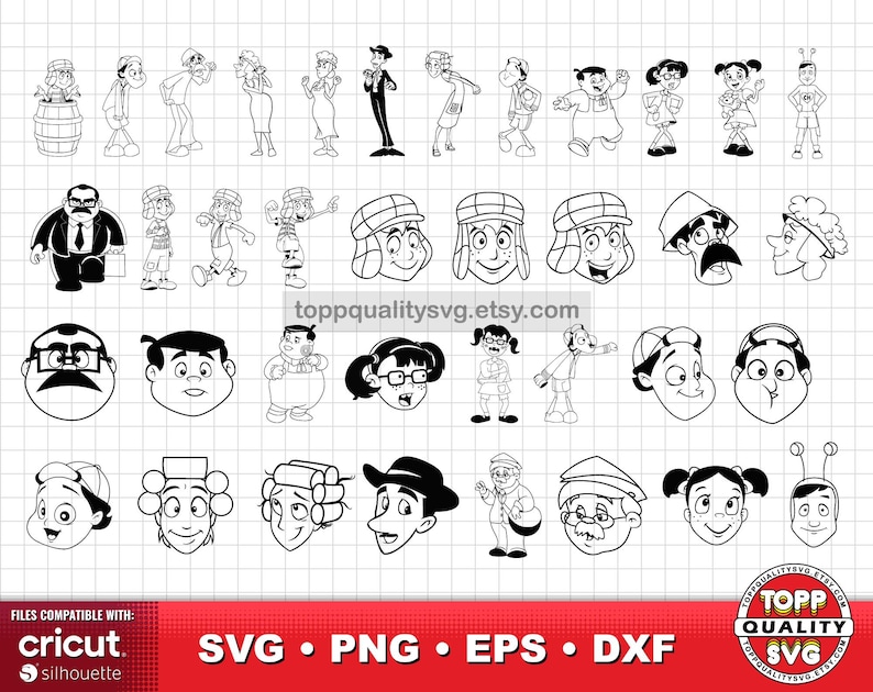 El Chavo Del Ocho 100 Cliparts Bundle: SVG Files for Cricut/silhouette ...