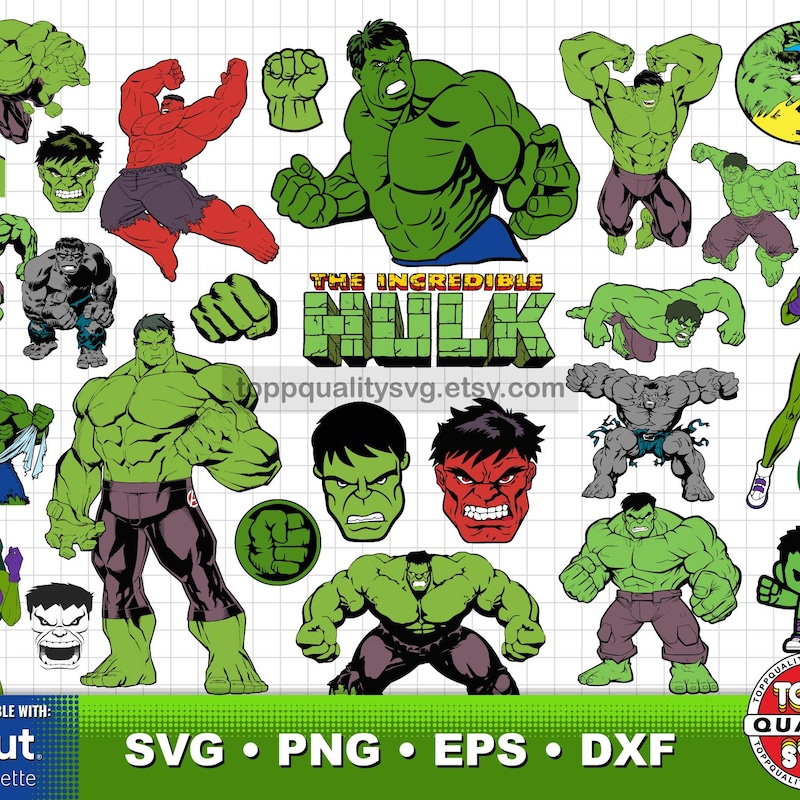 Green Hulk Clipart - Etsy