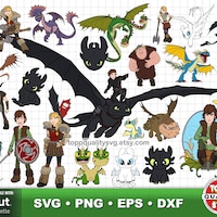 Toothless and Light Fury SVG: How to Train Your Dragon 3 Vector ...