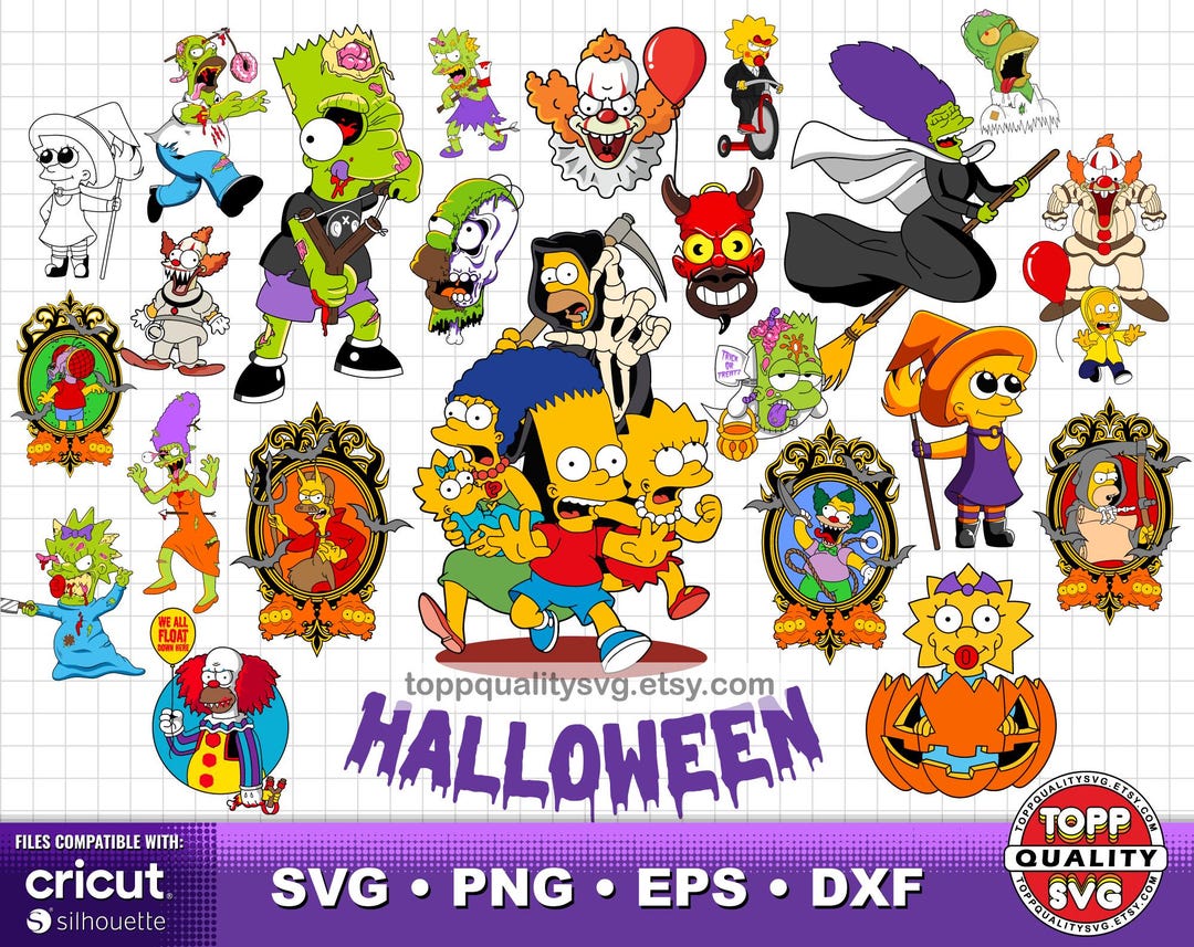 Simpsons Halloween Clipart Bundle: SVG Cut Files for Cricut ...