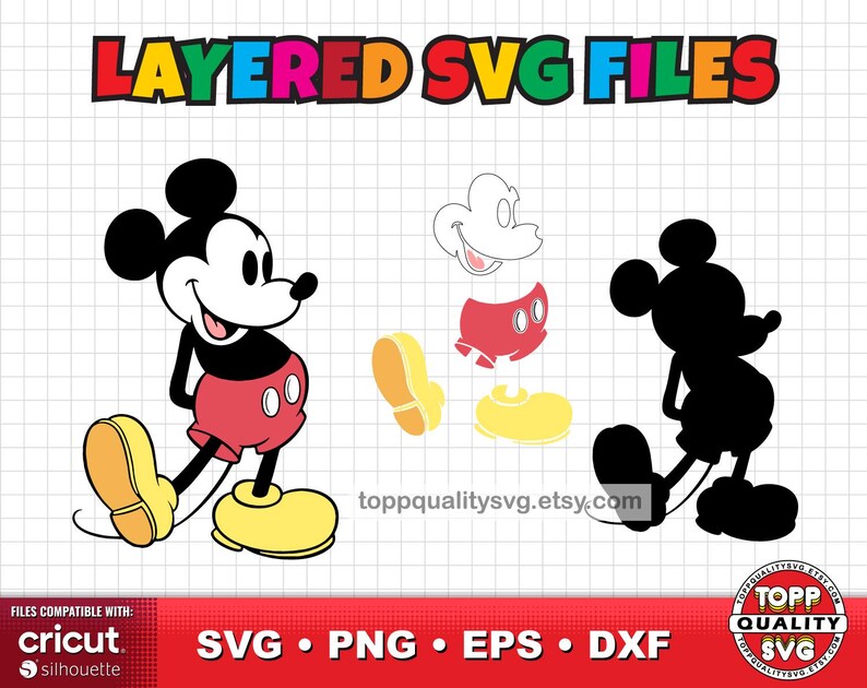 Classic Mickey Mouse Clipart Bundle: SVG Cut Files for Cricut ...