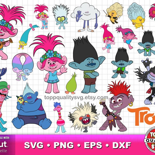 Trolls Svg Cut File - Etsy Singapore