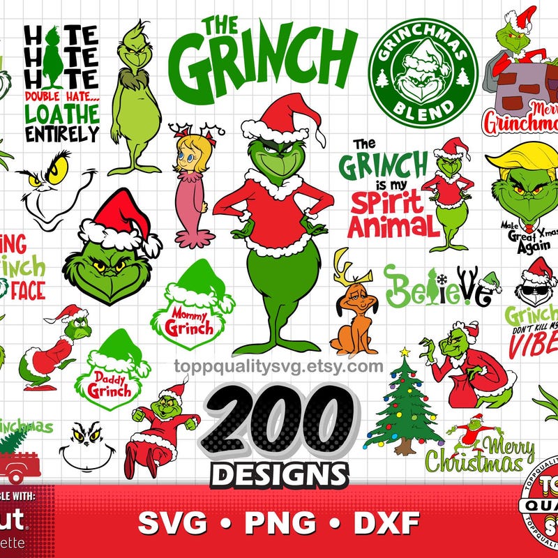 Full Body Grinch Clipart - Etsy