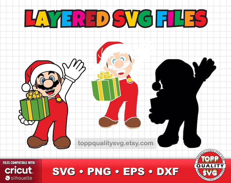 Super Mario Christmas Clipart Bundle: SVG Cut Files for Cricut ...
