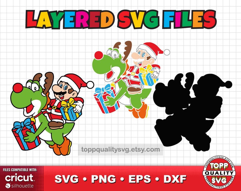 Super Mario Christmas Clipart Bundle: SVG Cut Files for Cricut ...