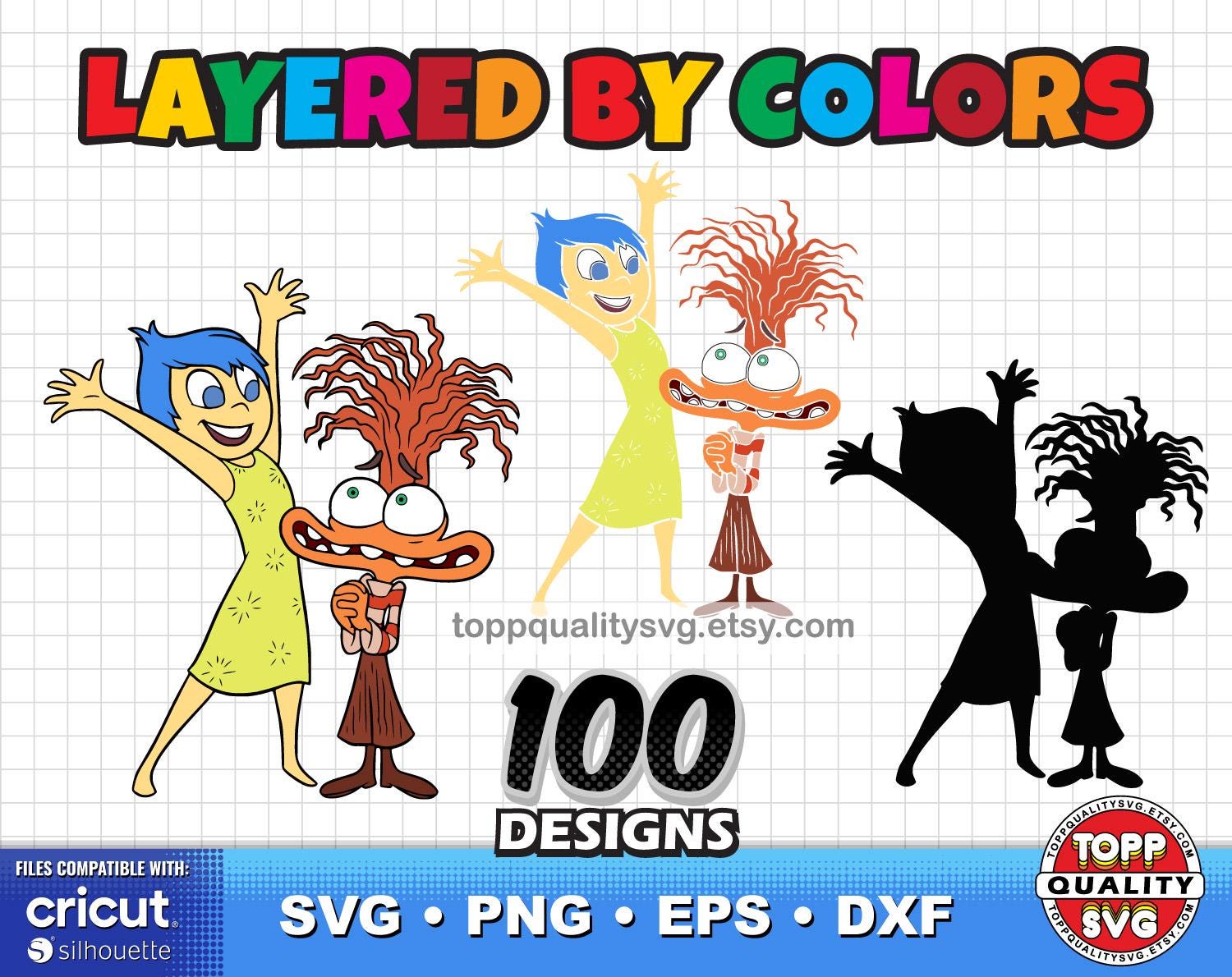 Inside Out 100 Cliparts Bundle: SVG Cut Files for Cricut / Silhouette ...
