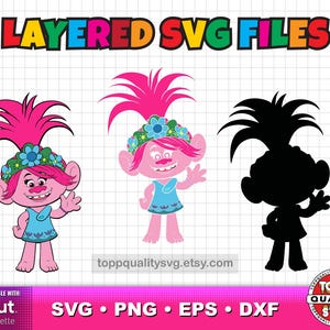 Trolls Clipart Bundle: SVG Cut Files for Cricut / Silhouette (printable ...