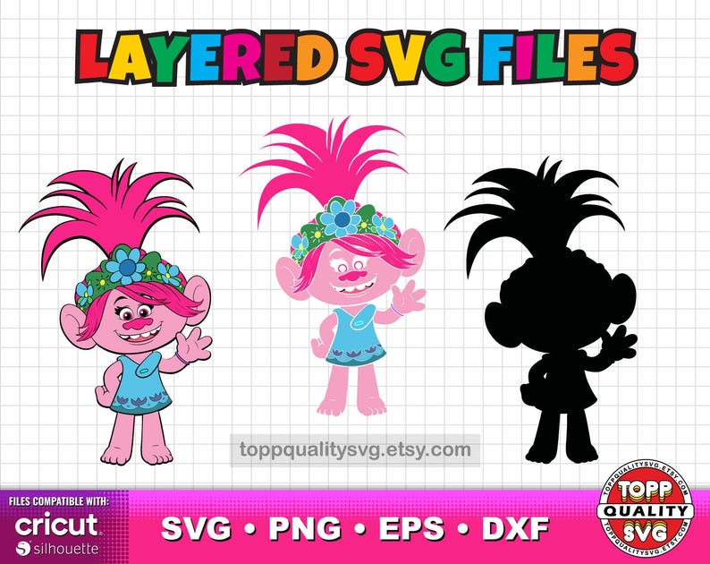 Trolls Clipart Bundle: SVG Cut Files for Cricut / Silhouette (printable ...