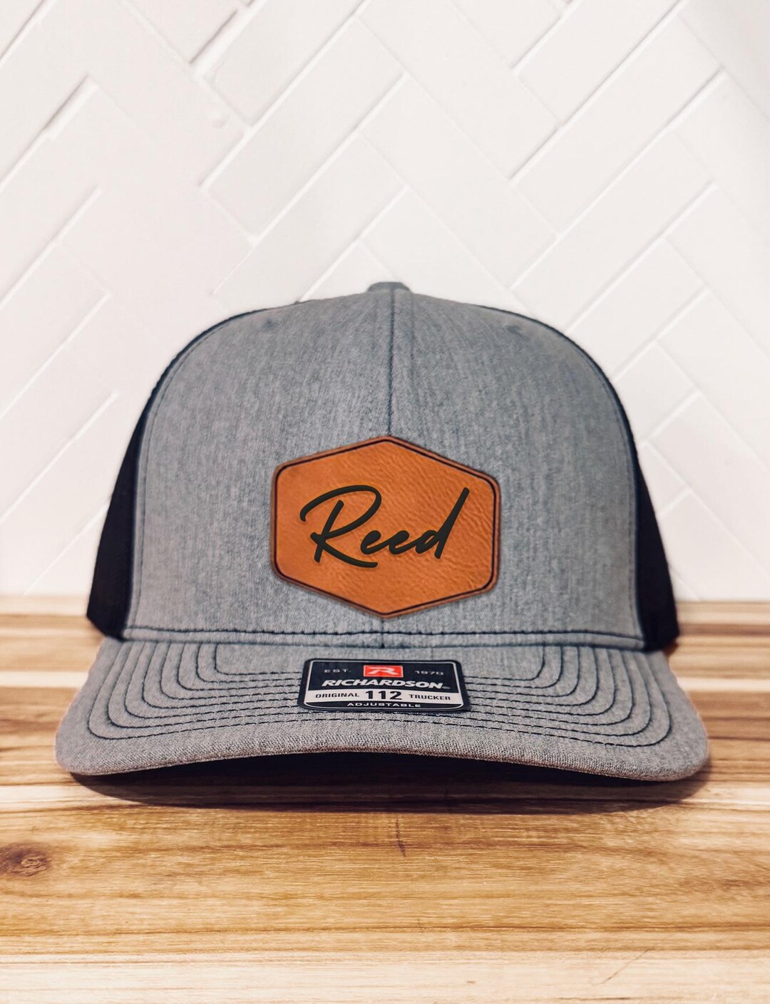 Personalized Youth Trucker Hat - Custom Leather Patch Cap - Kids Hat ...