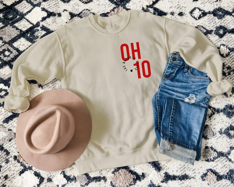 OHIO Stamped Fleece Sweatshirt, Vintage Men Ohio Sweater, Trendy Ohio ...