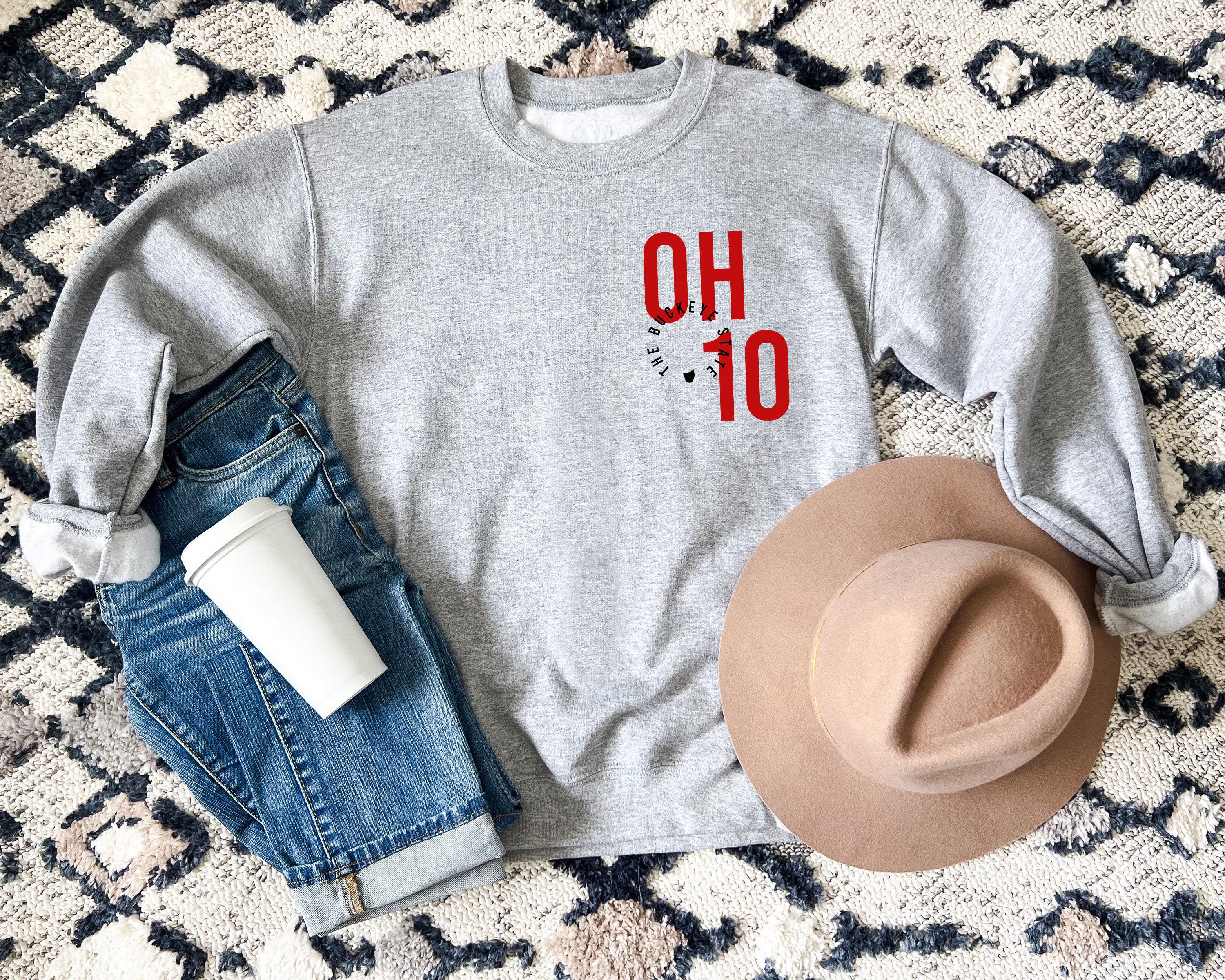 OHIO Stamped Fleece Sweatshirt, Vintage Men Ohio Sweater, Trendy Ohio ...