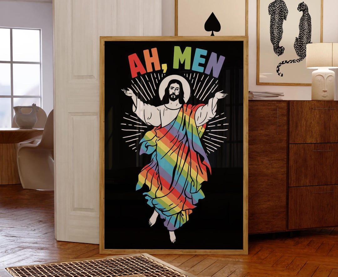 Inclusive LGBTQ+ Jesus Wall Art: Colorful Faith Decor Print | Queer ...