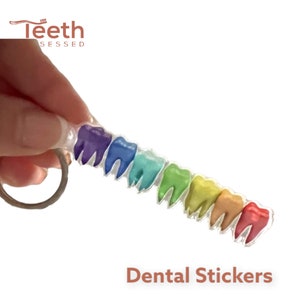 Rainbow Tooth Dental Keychain, Tooth Keychain, Dentist Keychain, Tooth ...