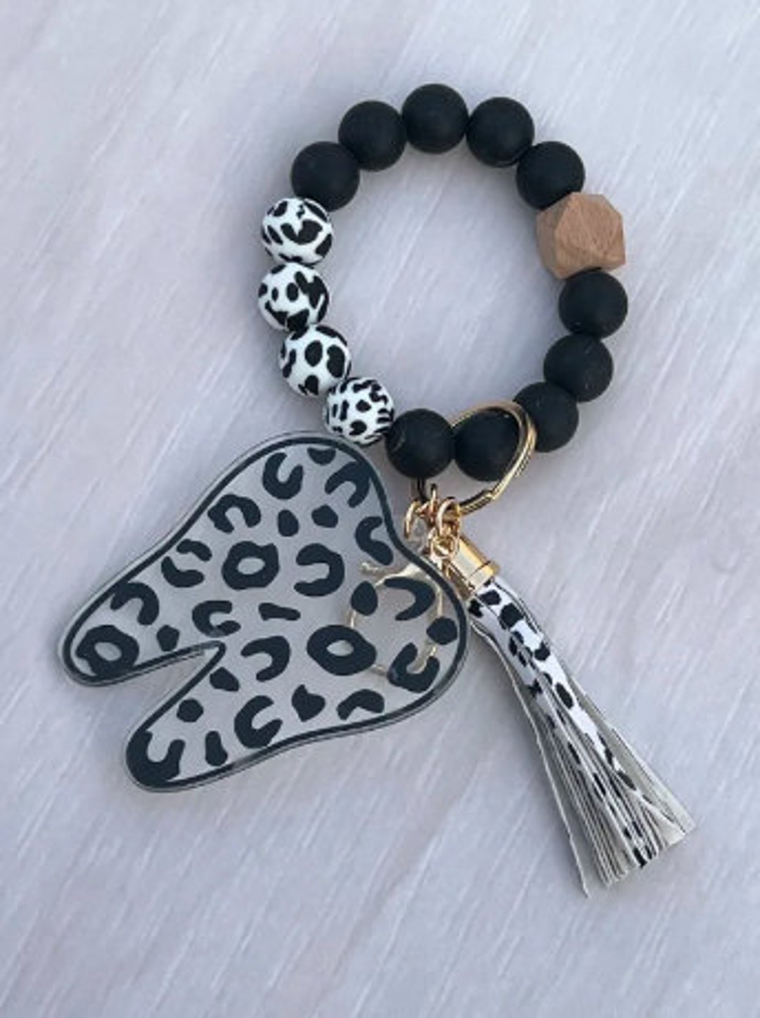 Leopard Tooth Dental Keychain, Tooth Keychain, Teeth Keychain, Dental ...