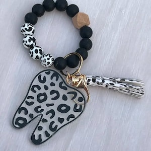 Leopard Tooth Dental Keychain, Tooth Keychain, Teeth Keychain, Dental ...