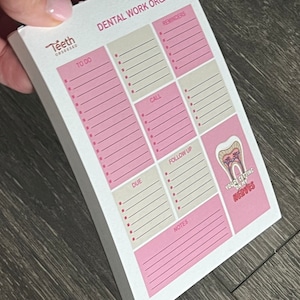 Dental of Notepad, Tooth Notepad, Teeth Notes, Notepad for Hygienist ...