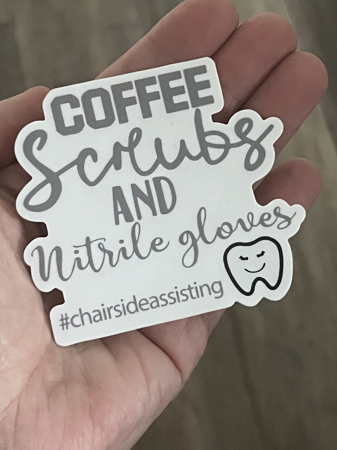 Coffee Scrubs and Nitrile Gloves Sticker, Teeth Sticker, Tooth Stickers ...
