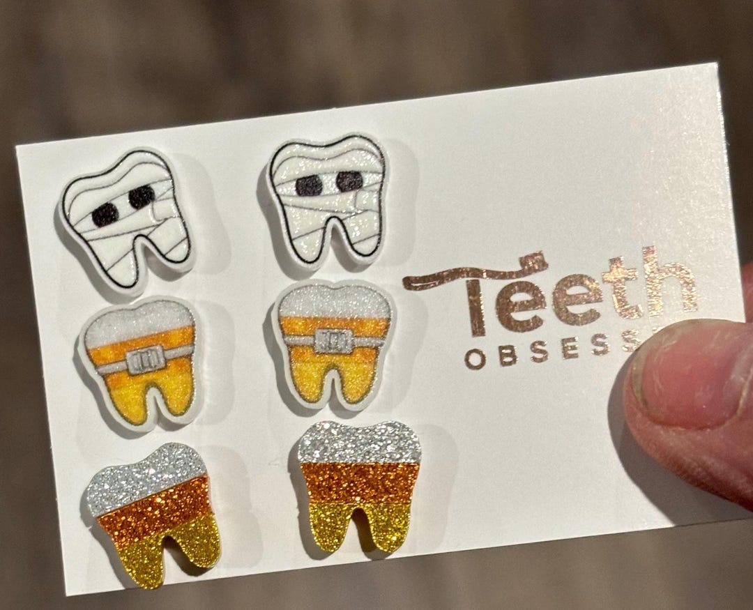 Dental Mummy Tooth Earrings, Candy Corn Tooth Earrings, Ortho Earrings ...