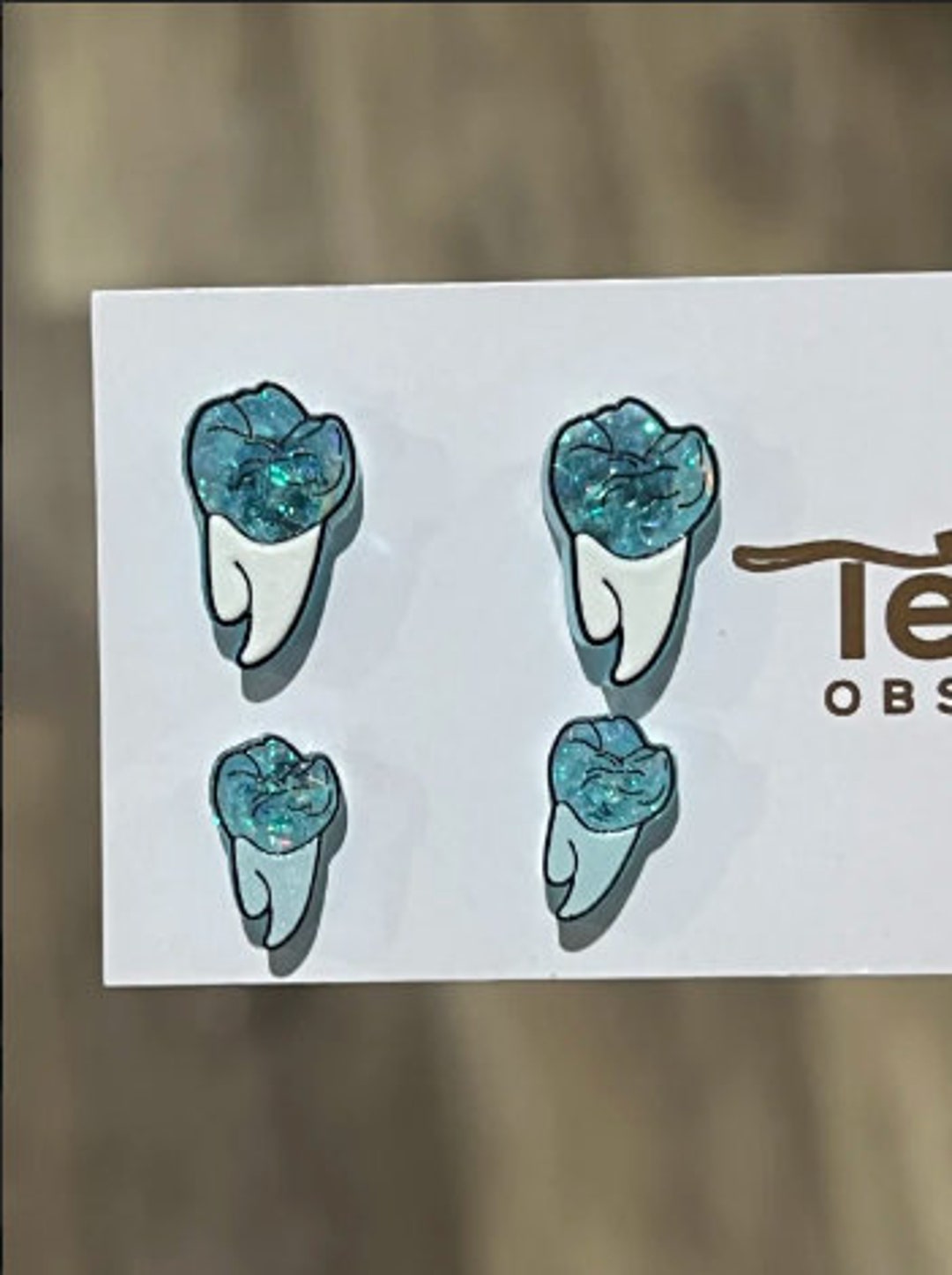Turquoise Molar Tooth Earrings Blue Molar Dental Earrings - Etsy