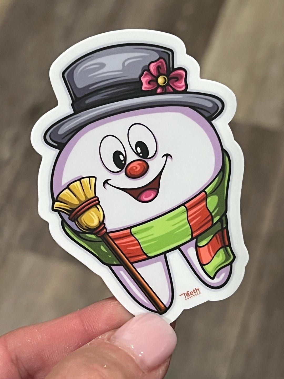 Frosty Tooth Sticker, Dental Christmas Sticker, Christmas Tooth, Dental ...