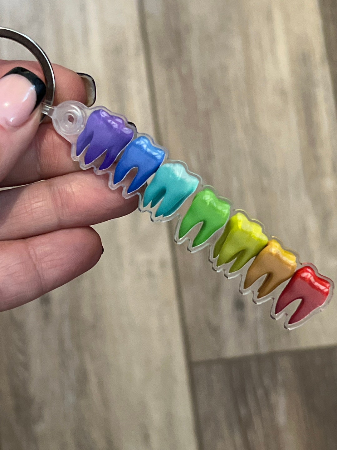 Rainbow Tooth Dental Keychain, Tooth Keychain, Dentist Keychain, Tooth ...