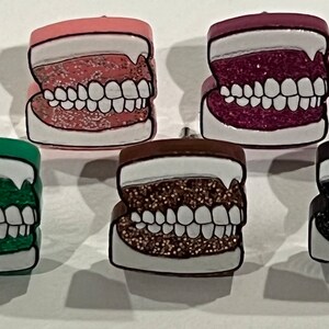 Glitter Denture Earrings, Molar Earrings, Dental Earrings, Tooth ...