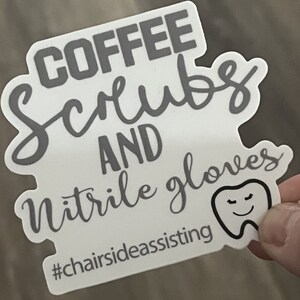 Coffee Scrubs and Nitrile Gloves Sticker, Teeth Sticker, Tooth Stickers ...