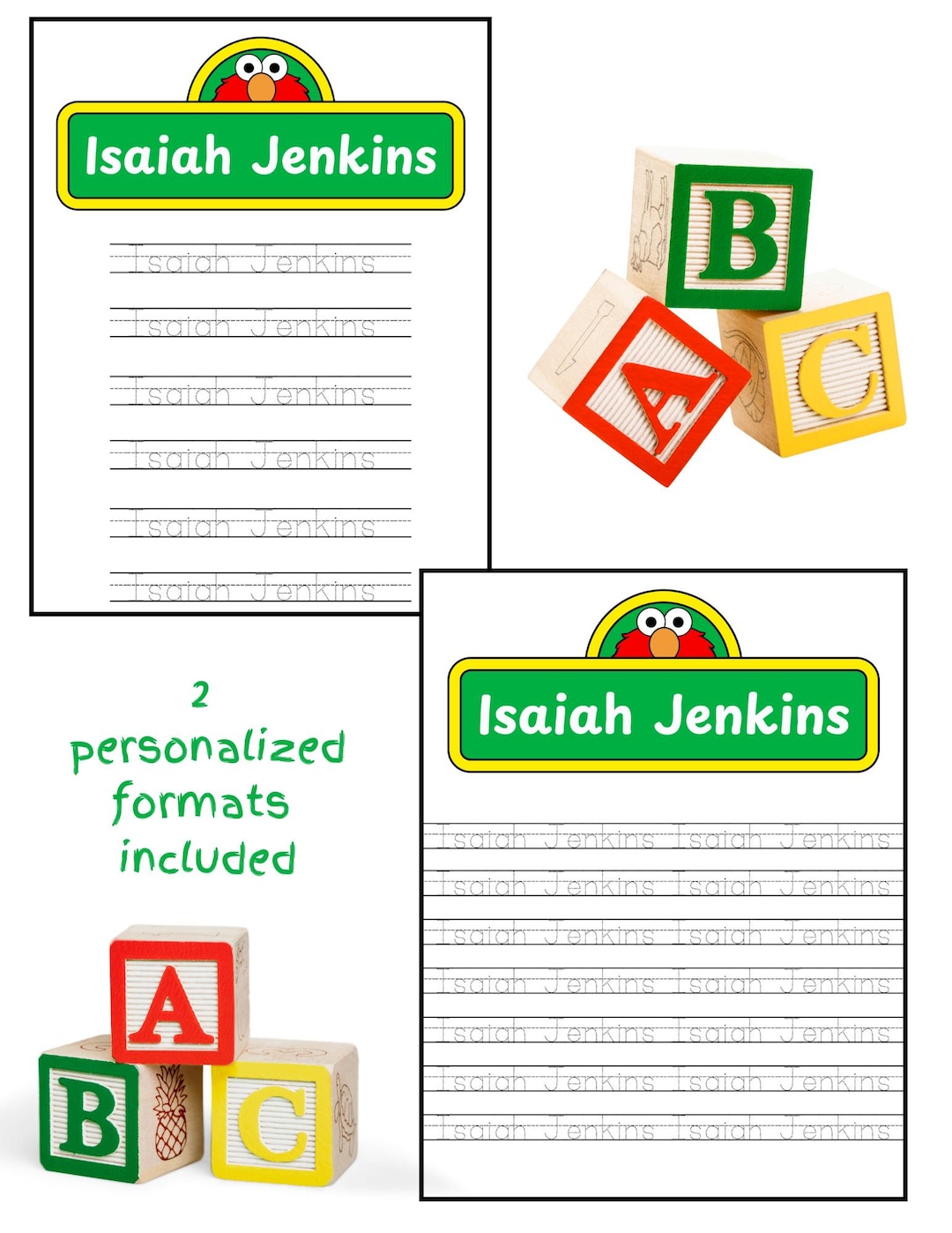 Elmo Name Tracing Worksheet PLUS 3 Free Alphabet Tracing ...