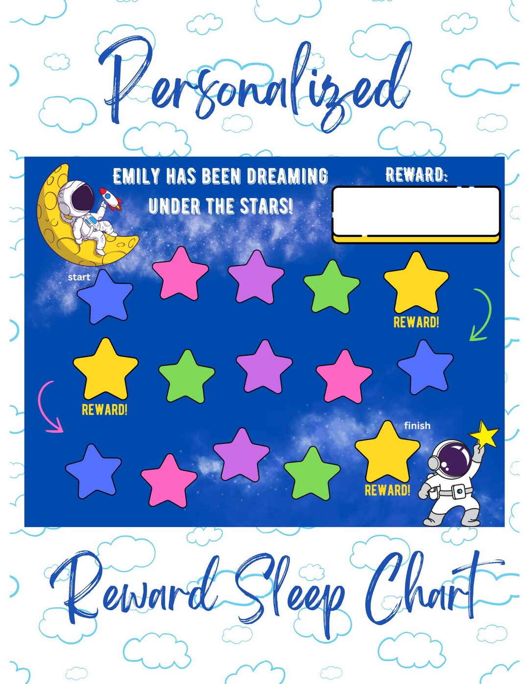 Personalized Sleep Chart / Schedule Space Theme /reward Chart - Etsy