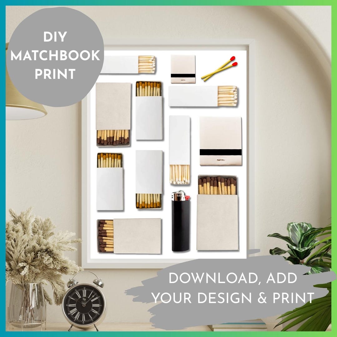 Matchbook Poster Template, Blank Matchbook : Blank Matchbook Digital ...