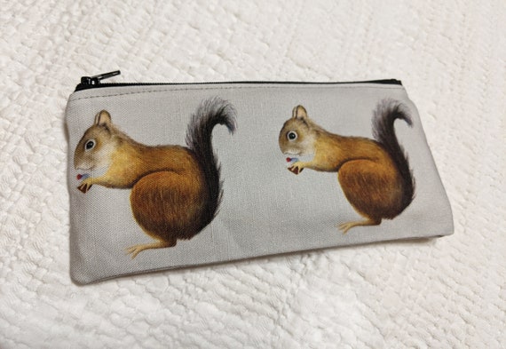 Red Squirrel Zippered Pouch by Sbmathieu | Etsy