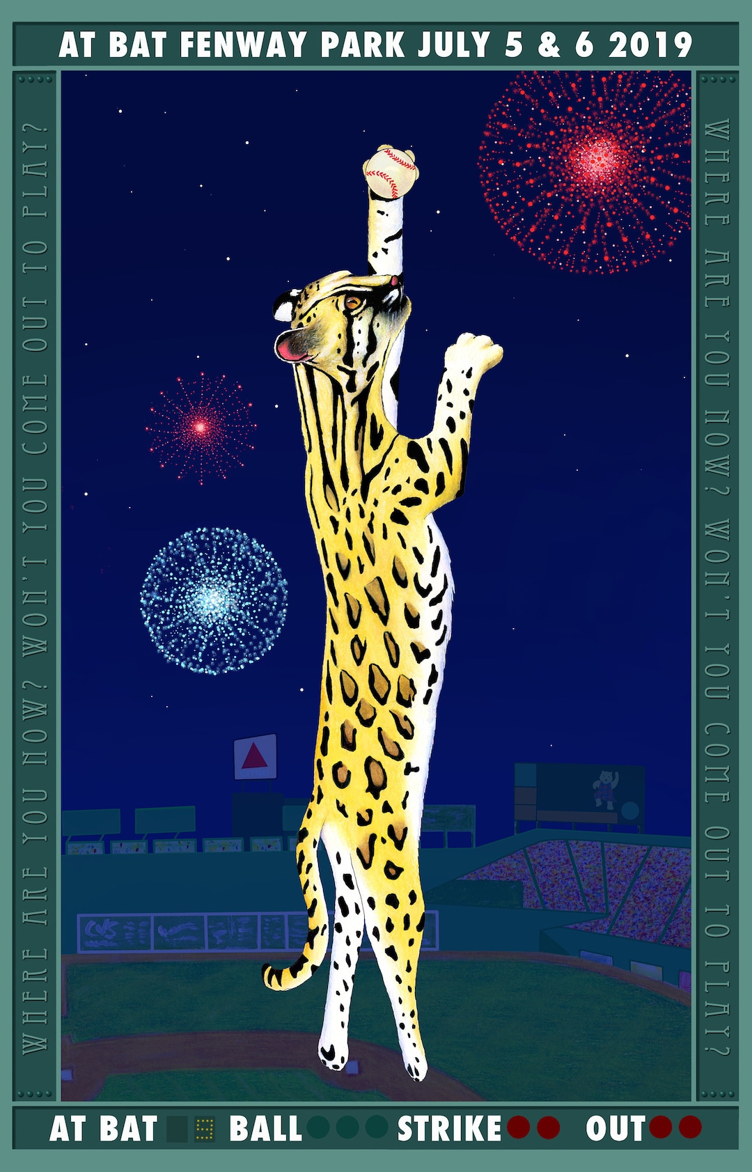 Ocelot! Ocelot! Phish at Fenway 11 X 17 Inch Phan Art Print by ...