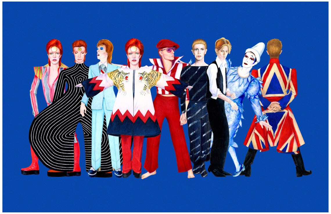 David Bowie Characters Tribute 11 X 17 Inch Poster by - Etsy