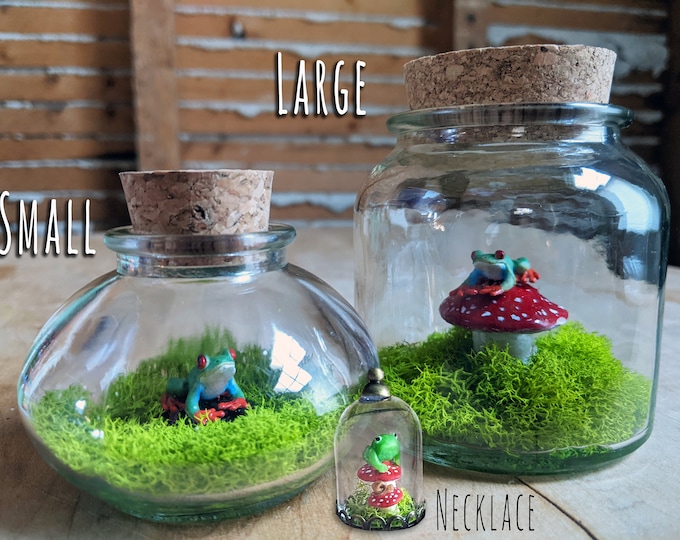 Frog in Swamp Decor Frog in a Cup Desk Decor Frog Miniature Frog Decor ...