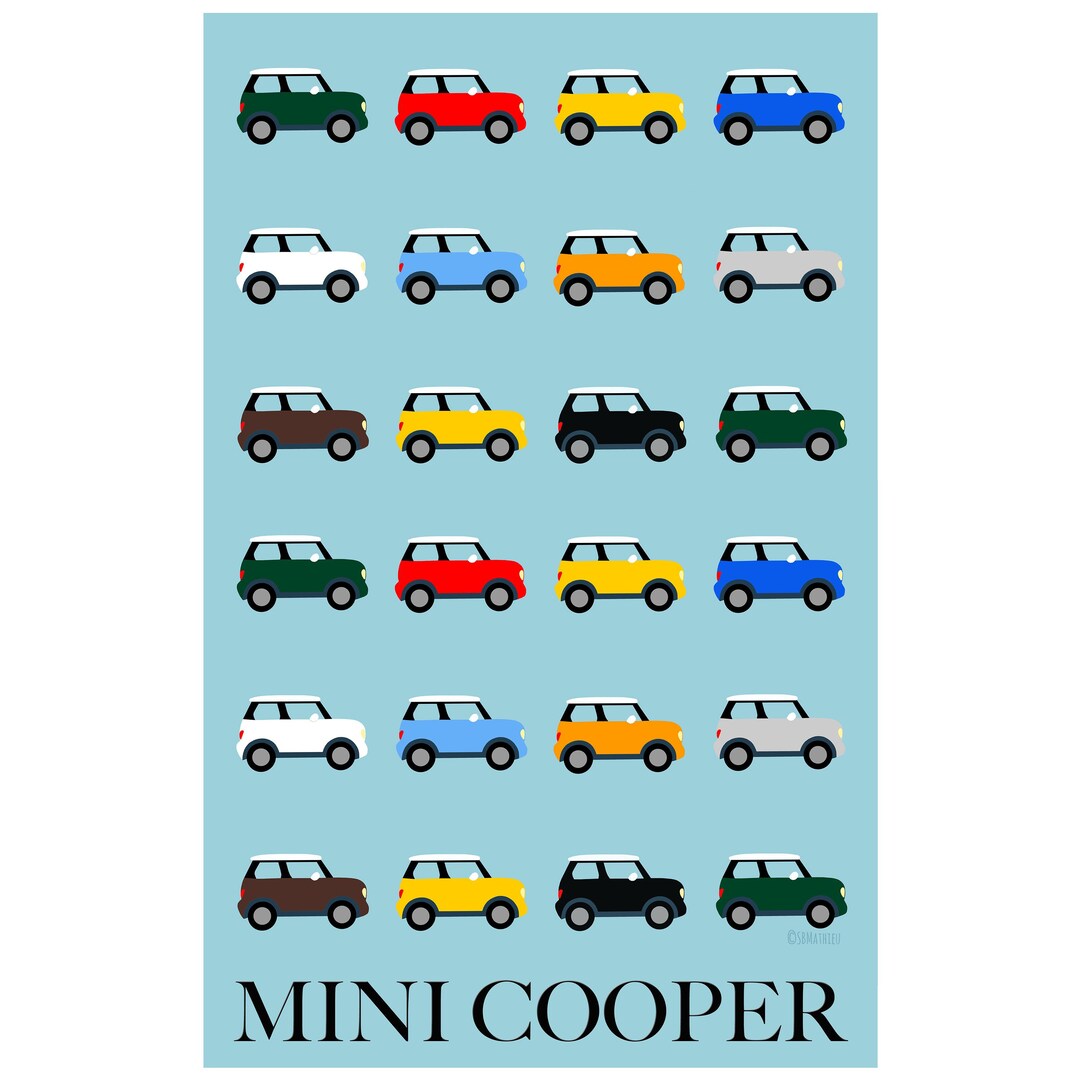 Mini Cooper 11 X 17 Inch Poster by Sbmathieu - Etsy