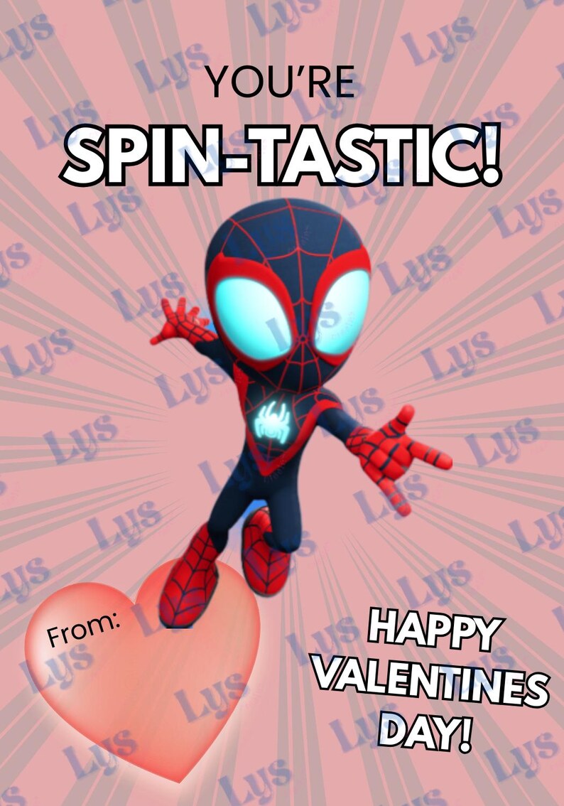 Spidey Valentines Day Cards, Printable PDF Spidey and Friends - Etsy