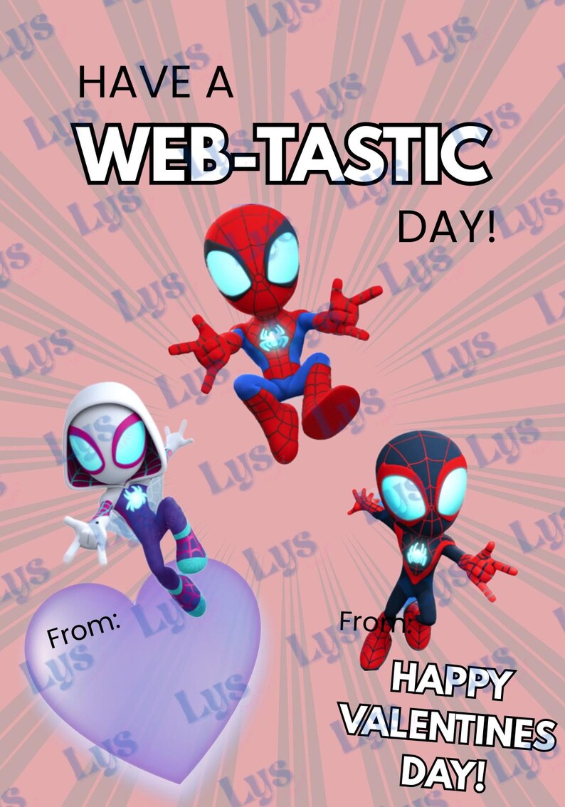 Spidey Valentines Day Cards, Printable PDF Spidey and Friends - Etsy