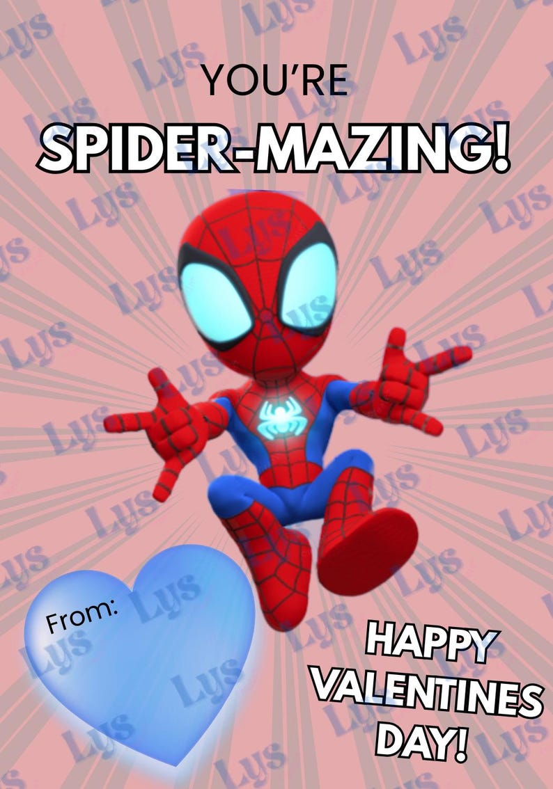 Spidey Valentines Day Cards, Printable PDF Spidey and Friends - Etsy