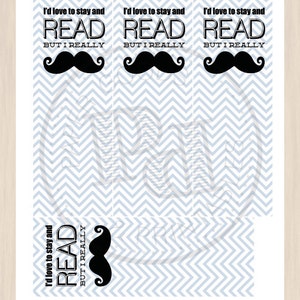 MUSTACHE Printable Bookmark Instant Download - Etsy