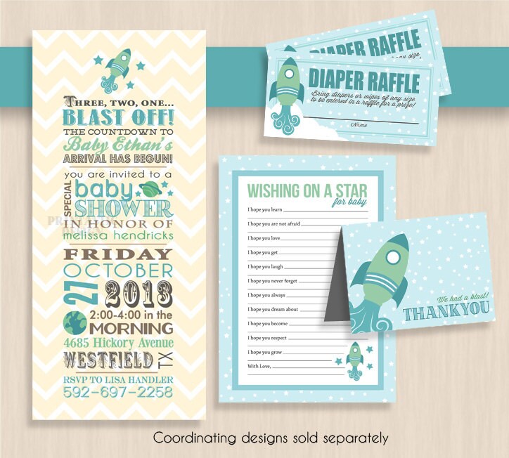 BLAST OFF 8X10 Party Signs in Seafoam Green and Teal Blue - Instant ...