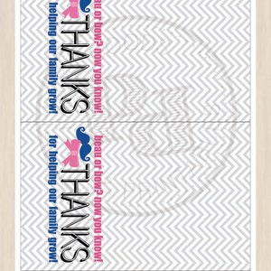 BEAU or BOW Printable Thank You Card- Instant Download - Etsy